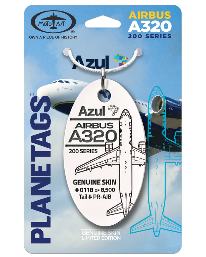 Azul® Airbus A320 PlaneTags | Aircraft Skin from PR-AJB – MotoArt PlaneTags