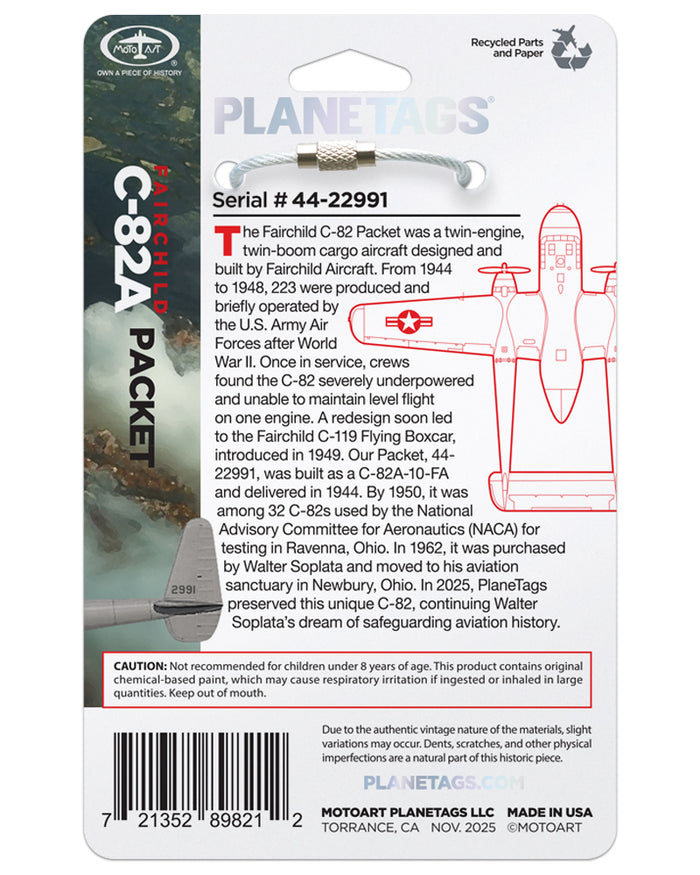 Fairchild C-82 Packet PlaneTags – MotoArt PlaneTags