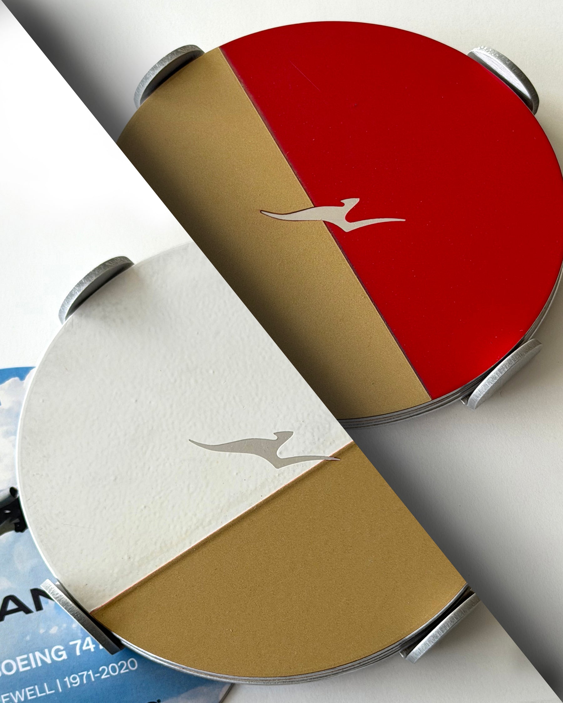 Qantas® Boeing 747 Coaster Set - MotoArt PlaneTags