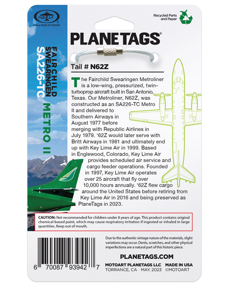 SA226-TC METRO II-N62Z - MotoArt PlaneTags