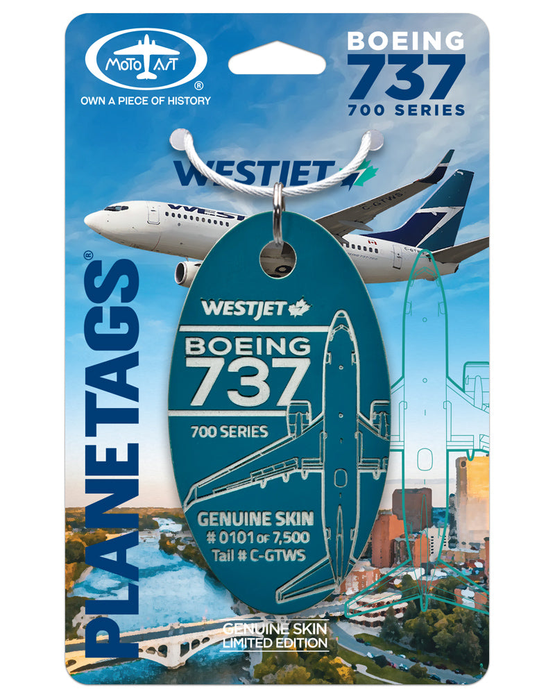 Westjet® 737 C-GTWS PlaneTags - MotoArt PlaneTags
