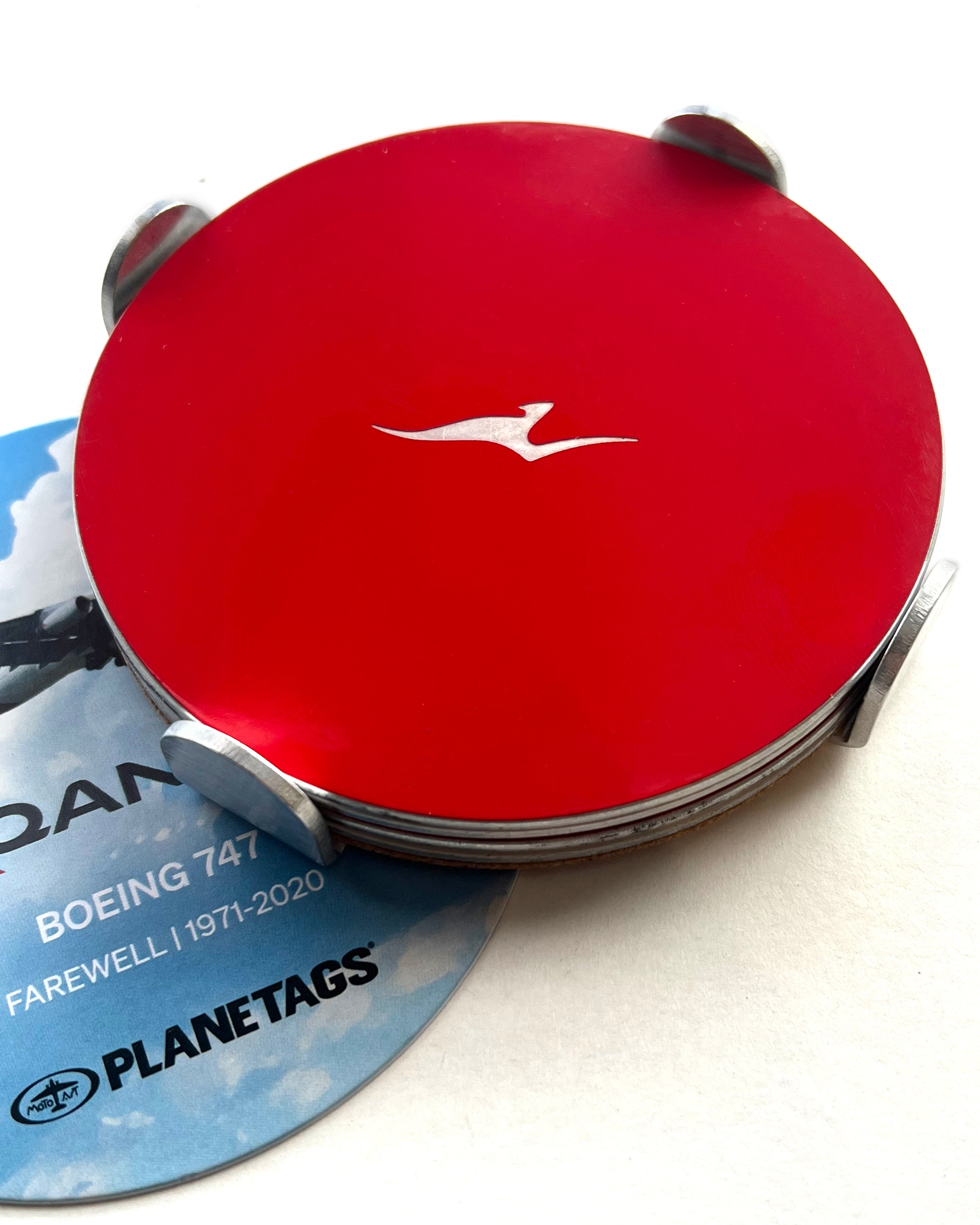 Qantas® Boeing 747 Coaster Set - MotoArt PlaneTags