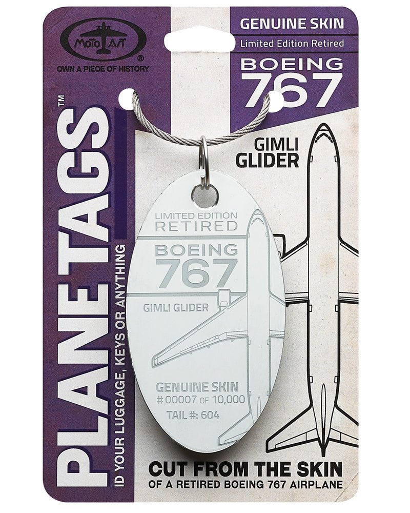 Boeing 767 (Gimli Glider) Tail# 604 | PlaneTags™ – MotoArt PlaneTags
