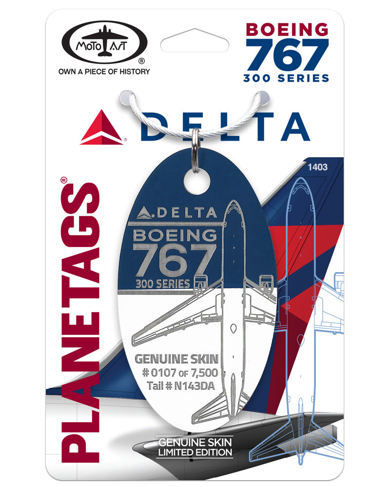 DELTA®- Boeing 767-332 PlaneTags Tail # N143DA - MotoArt PlaneTags
