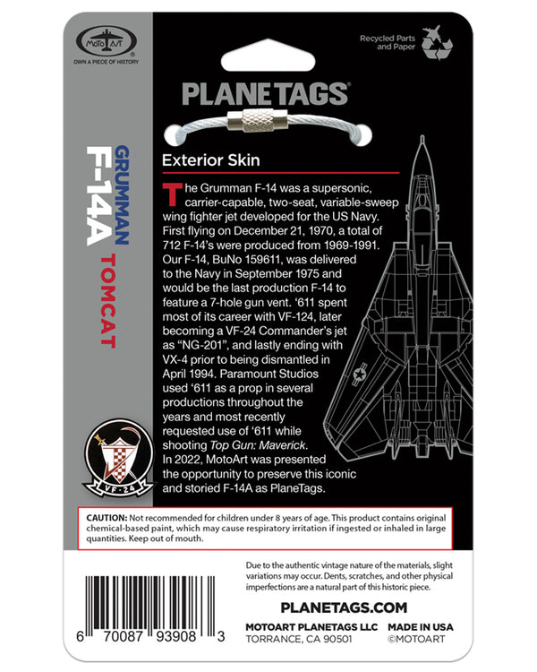 F-14A Tomcat PlaneTags BuNo 159611 | Top Gun F14 Collectible – MotoArt ...