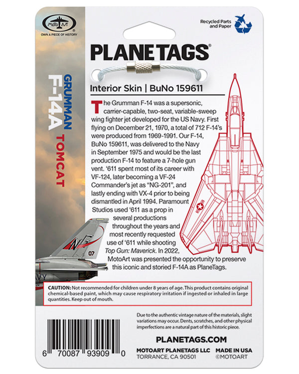 F-14A Tomcat PlaneTags BuNo 159611 | Top Gun F14 Collectible – MotoArt ...