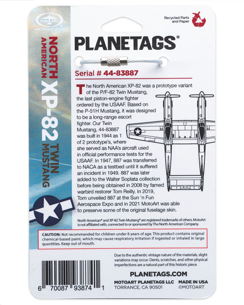 XP-82 Twin Mustang Serial # 44-83887 – MotoArt PlaneTags